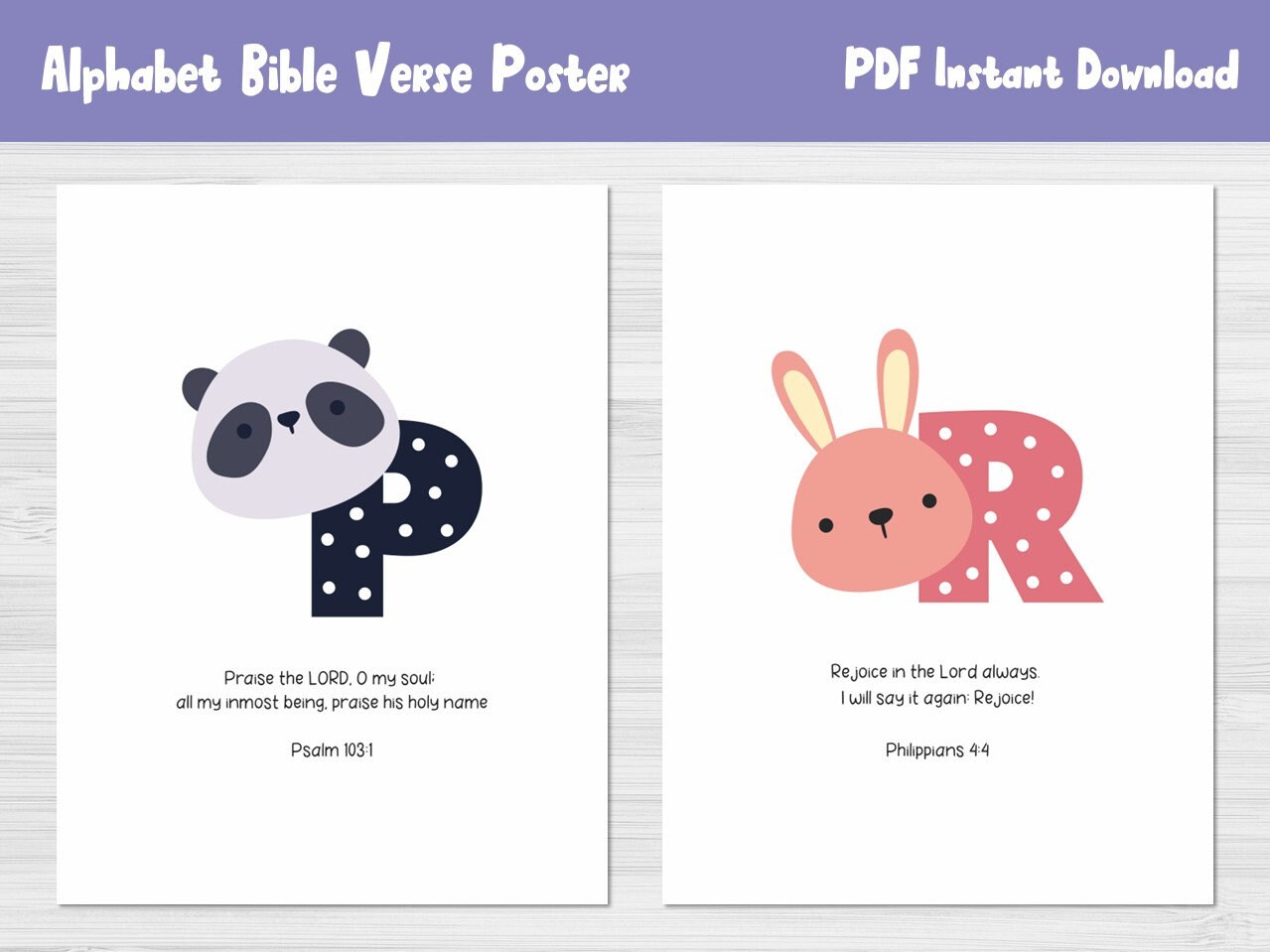 ABC Alphabet Bible Verse Poster/christian Scripture Wall Art/god Decor ...