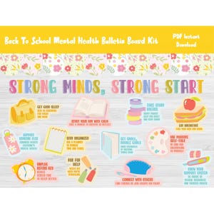 Back to School Mental Health Bulletin Board Kit/start of New School ...