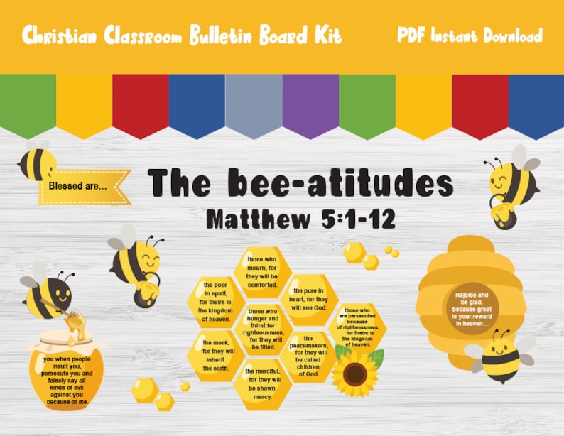 Christian Bulletin Board Kit/bible Verse/sunday School Classroom Decor ...