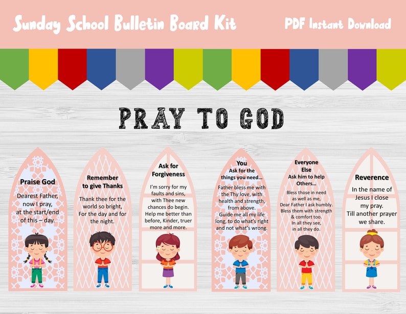 Pray to God/christian Bulletin Board Kit/bible/classroom - Etsy