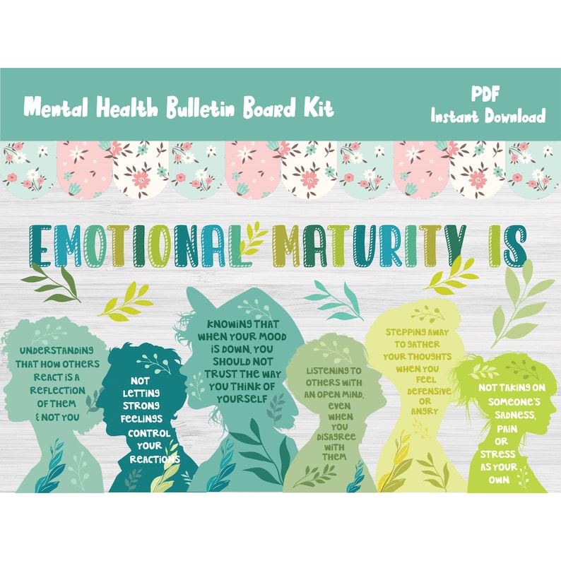 Mental Health Bulletin Board Kit/motivational/school Counselor ...