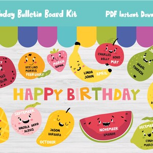 Happy Birthday Bulletin Board Kit/classroom Wall Display/decor ...