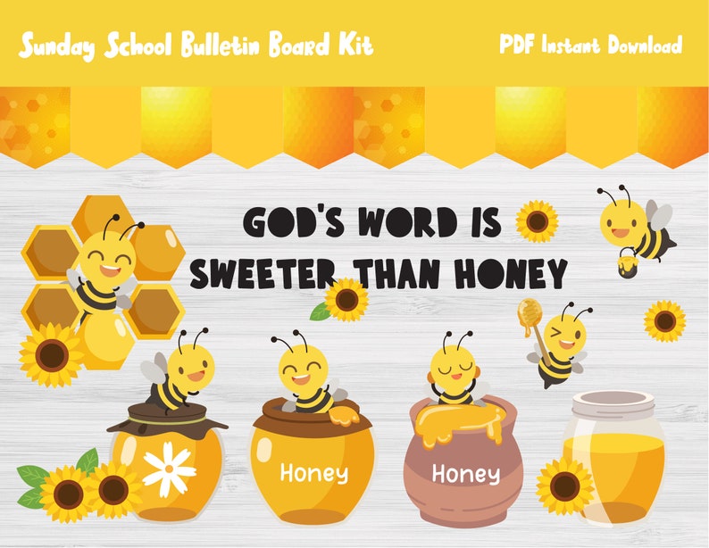 Christian Bulletin Board Kit/church Print/sunday School Classroom Decor ...