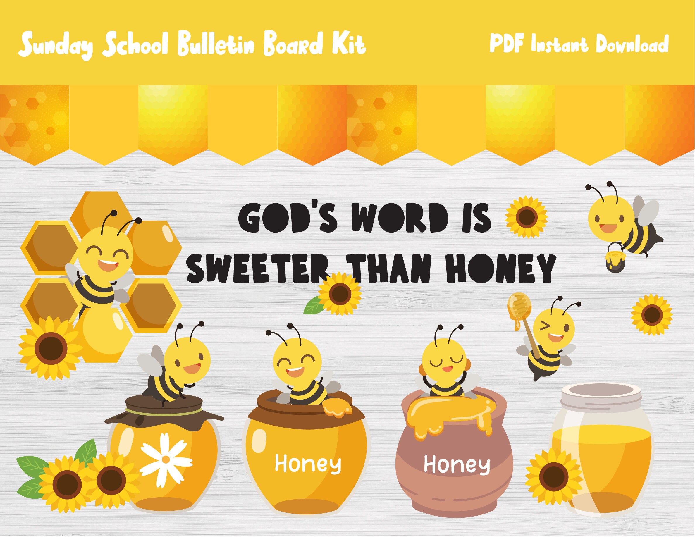 Christian Bulletin Board Kit/church Print/sunday School Classroom Decor ...