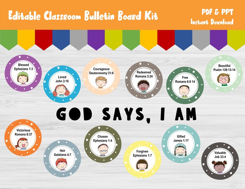 Christian Bible Bulletin Board Kit/sunday School Classroom Decor/church ...