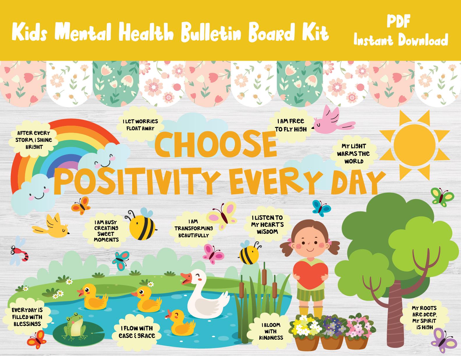 Mental Health Bulletin Board Kit/classroom Motivational Wall Decor ...