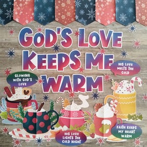 Winter Christian Bulletin Board Kit/christmas Church Sunday School ...