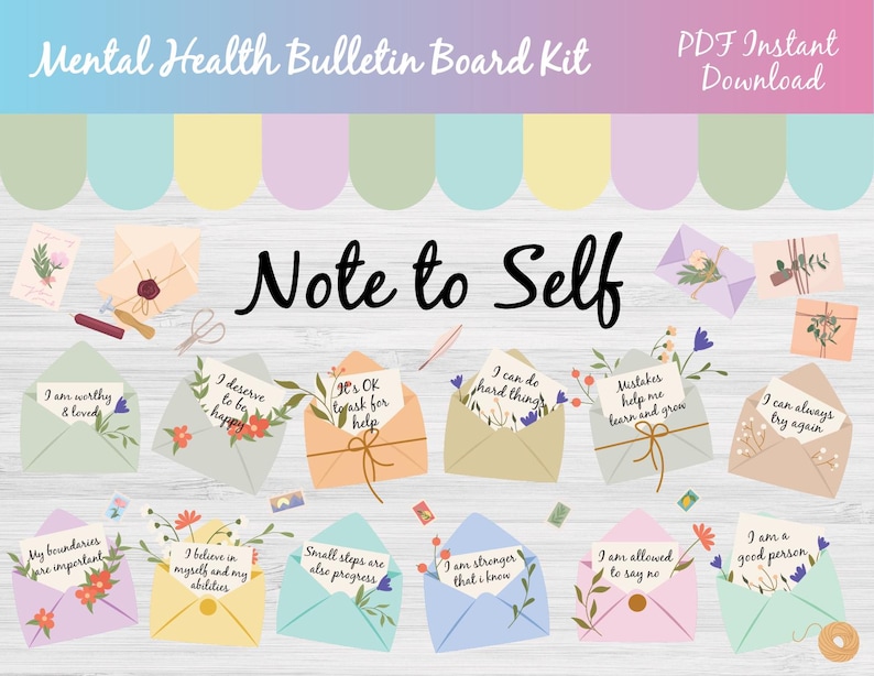 Mental Health Bulletin Board Kit/school Counselor/counseling/positive ...