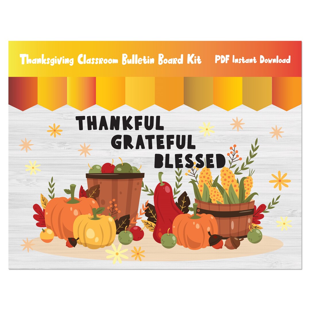 Thanksgiving Bulletin Board Kits/christian Kindergarten - Etsy