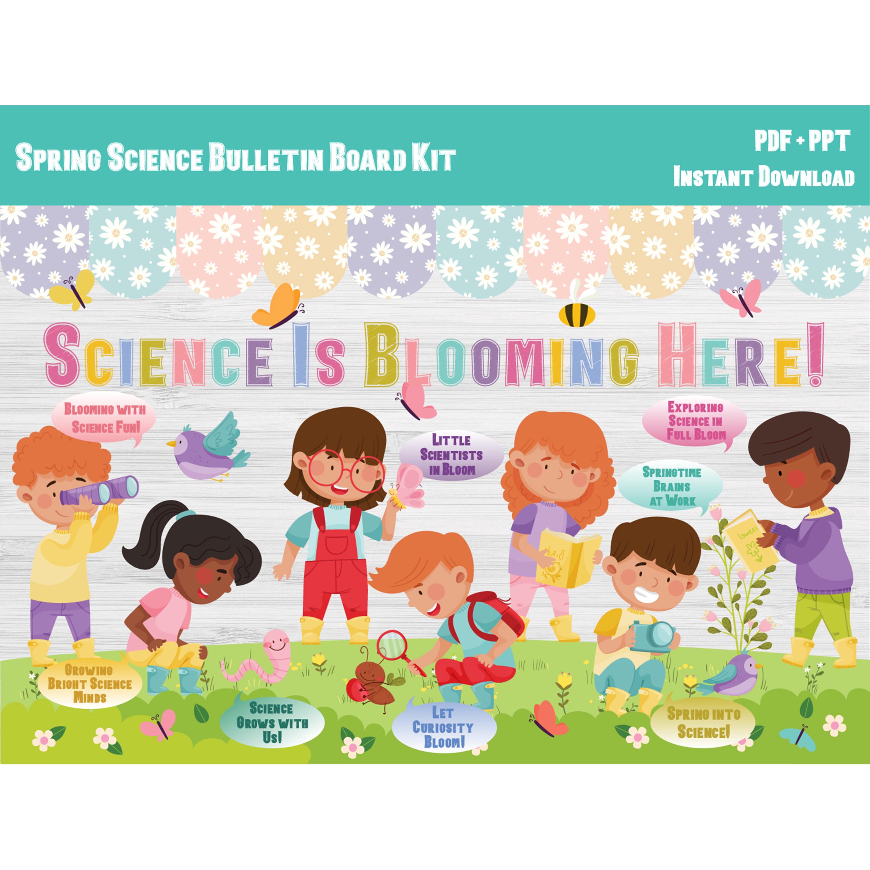 Spring Science STEM Bulletin Board Kit/march April Classroom Lab Wall ...
