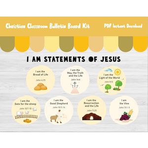 Jesus I Am Statement/christian Bulletin Board Kit/bible Verse/classroom ...