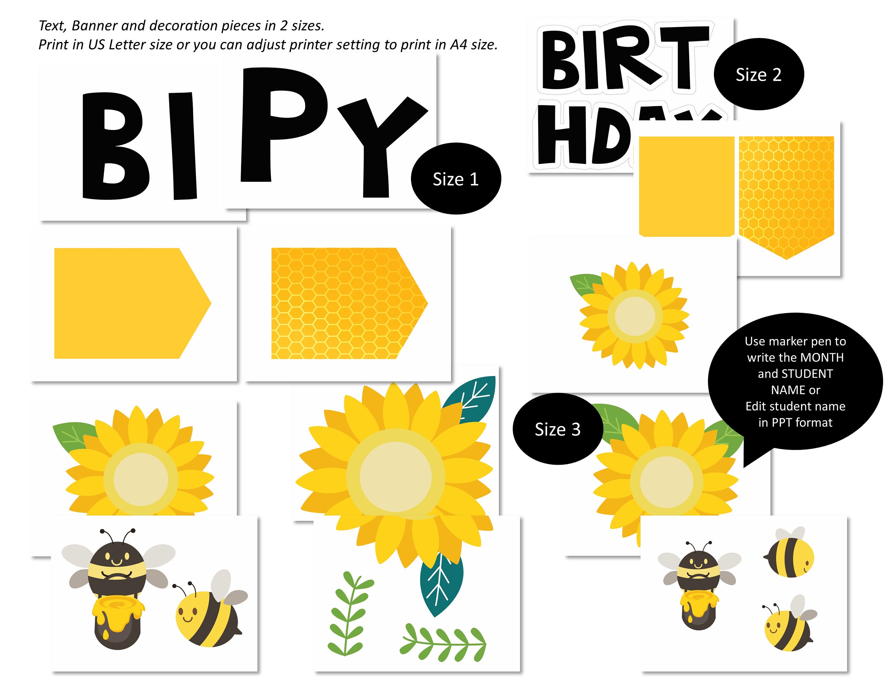 Happy Birthday Bulletin Board Kit/classroom Wall Display/decor ...