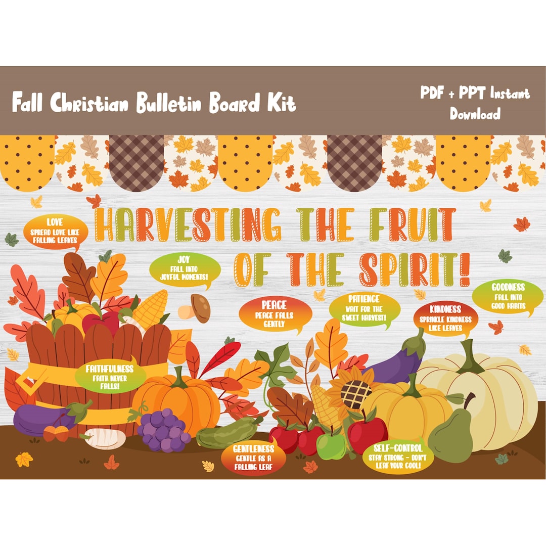 Fall Christian Bulletin Board Kit/sunday School/church Wall Decor ...