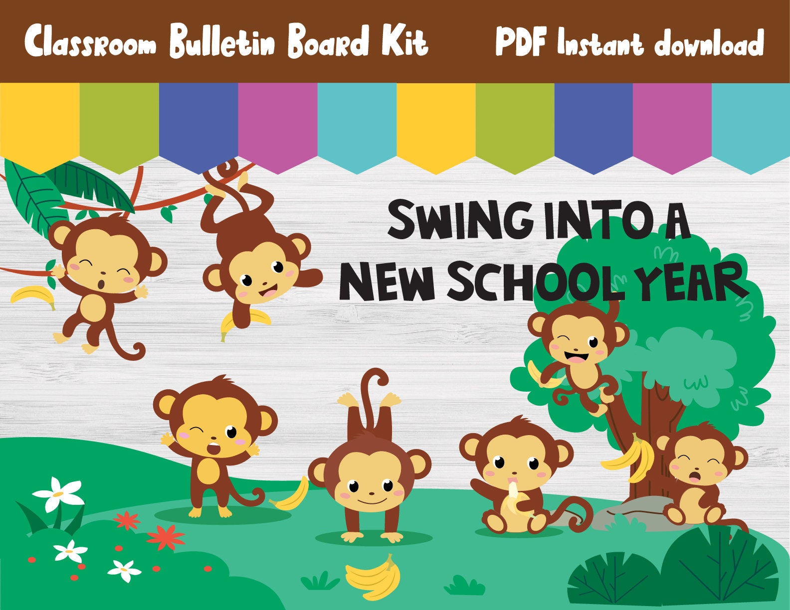 Welcome Back to School Bulletin Board Kit/kindergarten/preschool/prek ...
