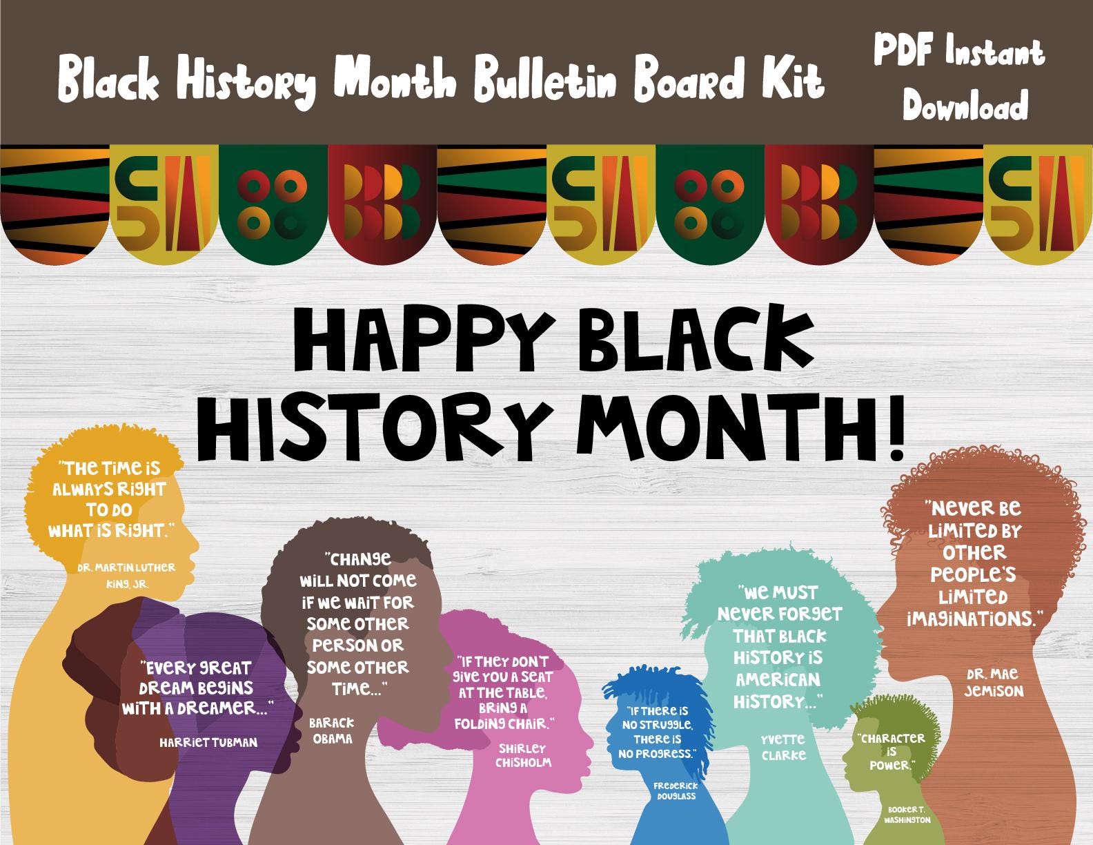 Black History Month Bulletin Board Kit/february Classroom Wall Decor ...