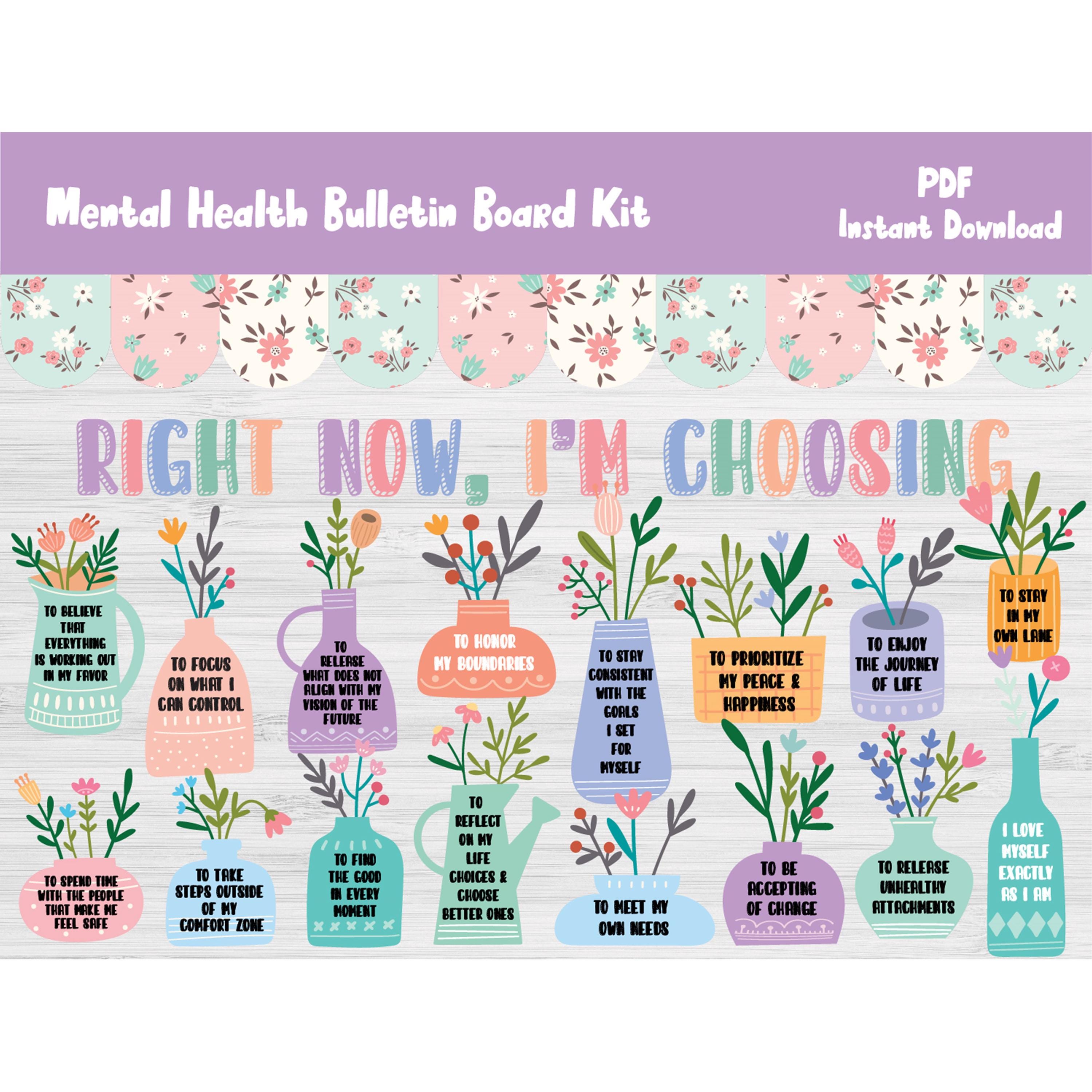 Mental Health Bulletin Board Kit/motivational/school Counselor ...