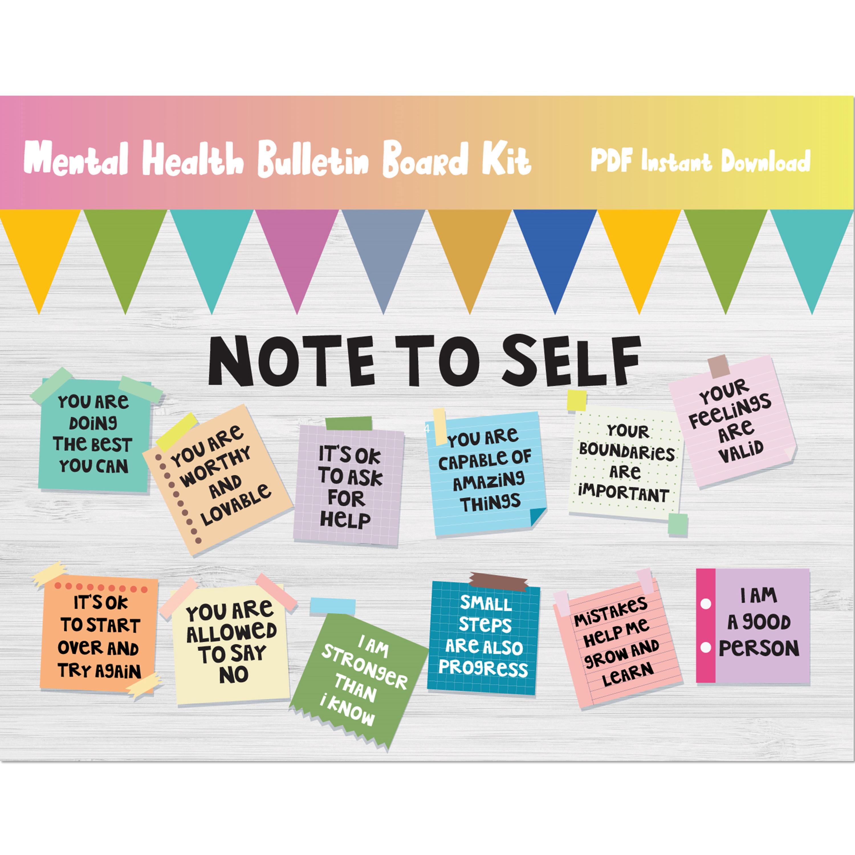 Mental Health Bulletin Board Kits/positive Affirmation Printable/school ...