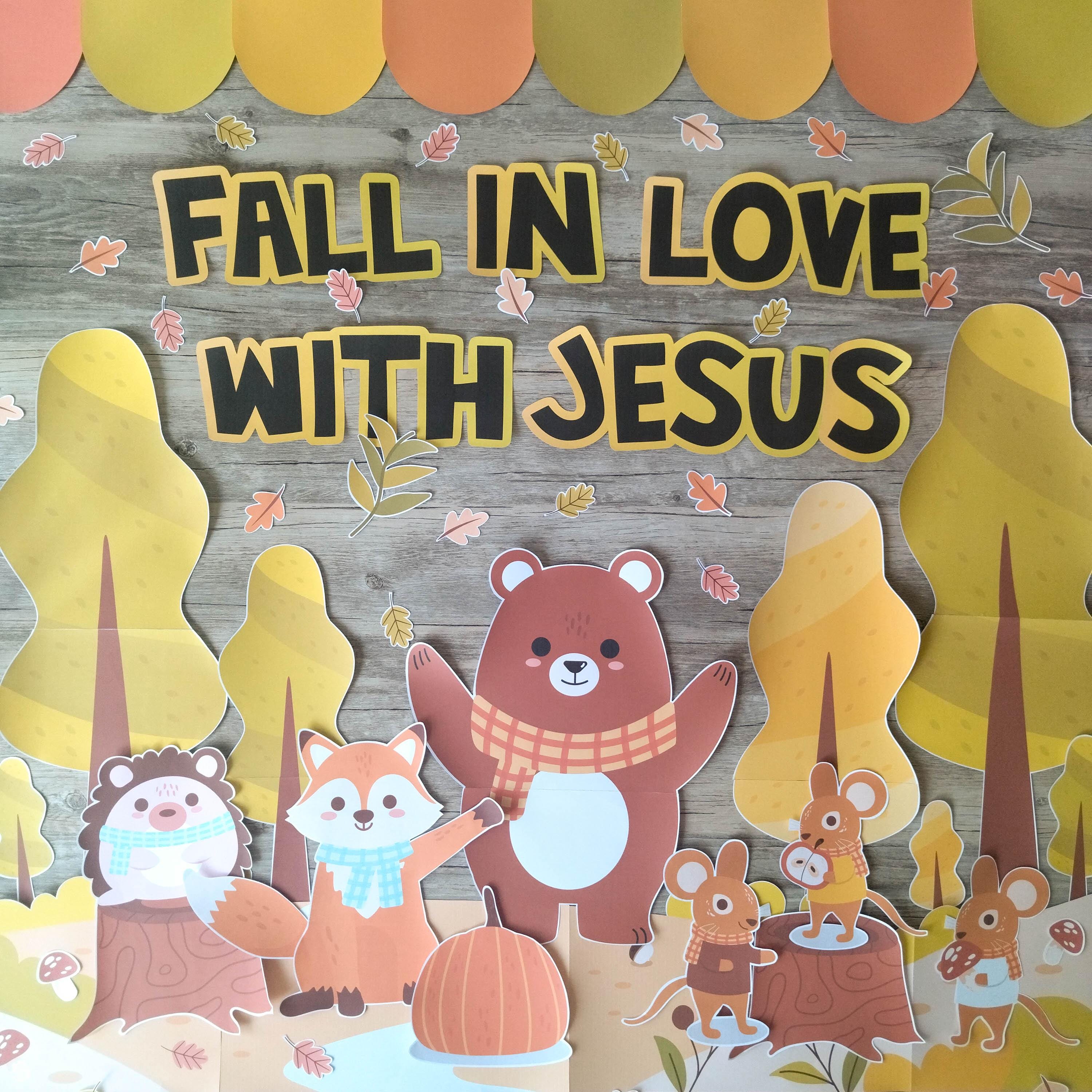 Fall Christian Bulletin Board Kit/sunday School/church Wall Decor ...