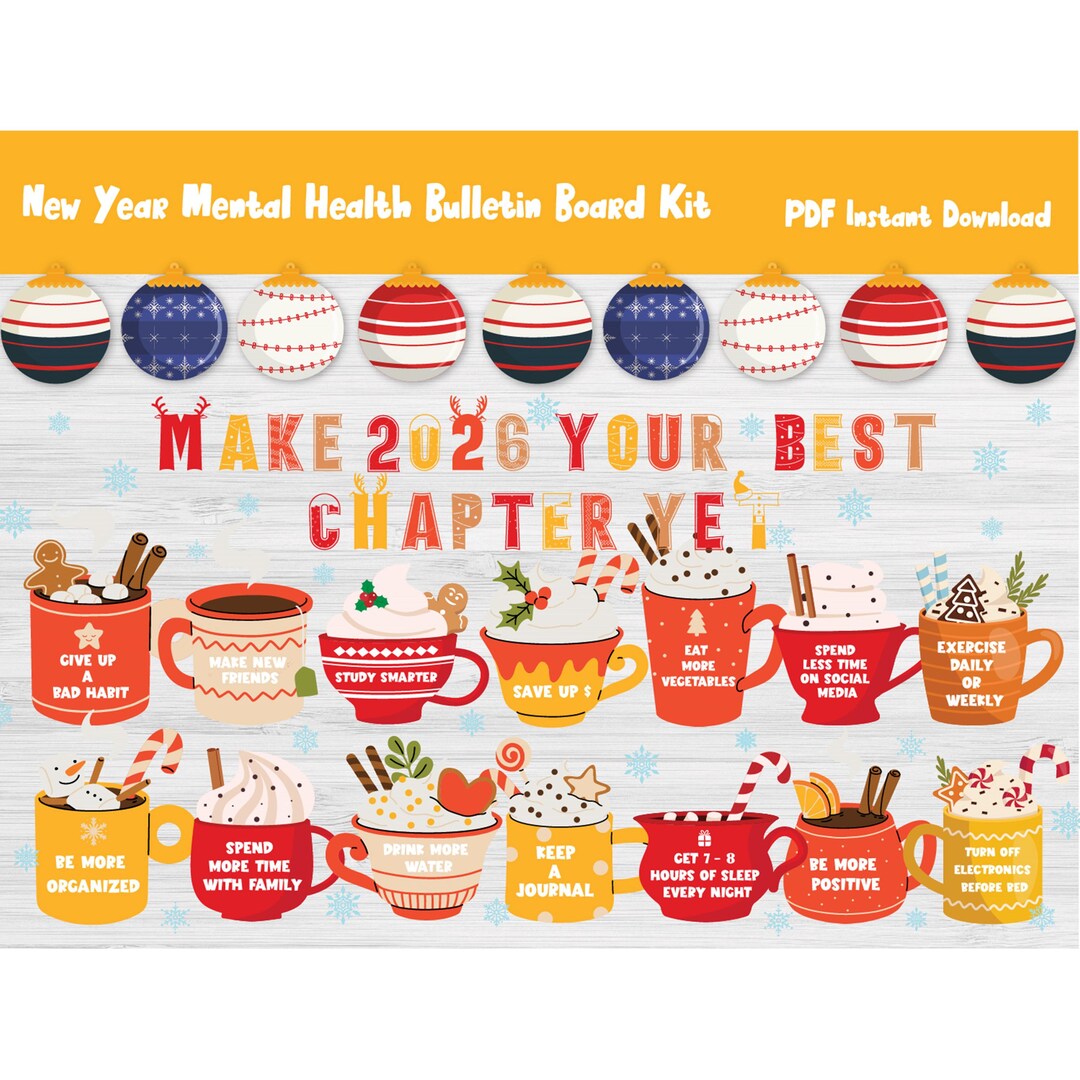 2026 New Year January Mental Health Bulletin Board Kit/classroom Wall ...