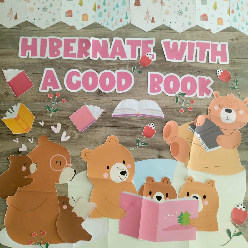 Winter Reading Bulletin Board Kit/library Printable/december ...