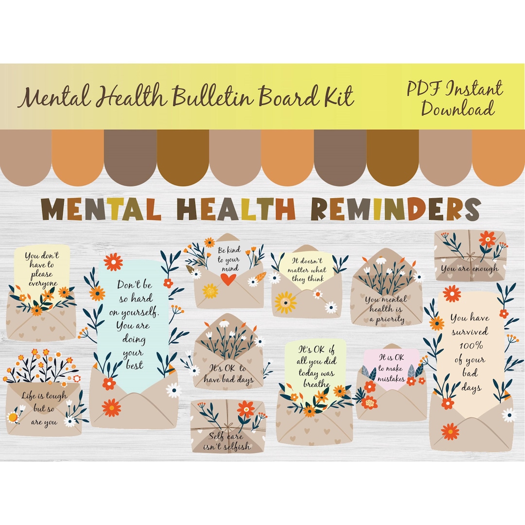 Mental Health Bulletin Board Kit/school Counselor/counseling/positive ...
