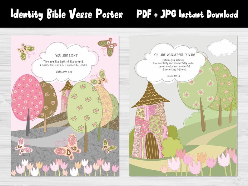 8 Bible Verse Kids Posters/sunday School Bulletin Board Kit/christian ...