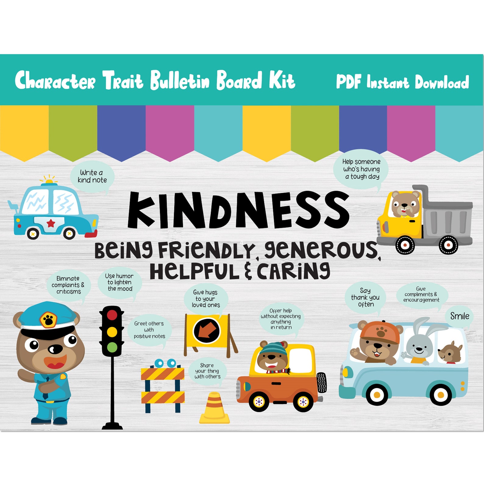 Character Traits Bulletin Board Kit/preschool Classroom Decor ...