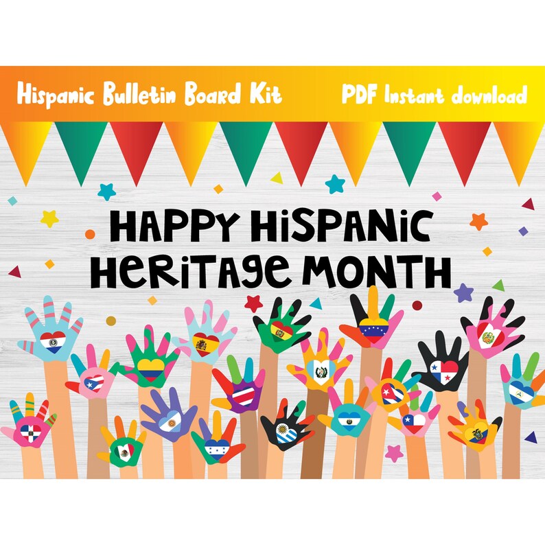 Hispanic Heritage Month Bulletin Board Kit/latinx Multicultural ...