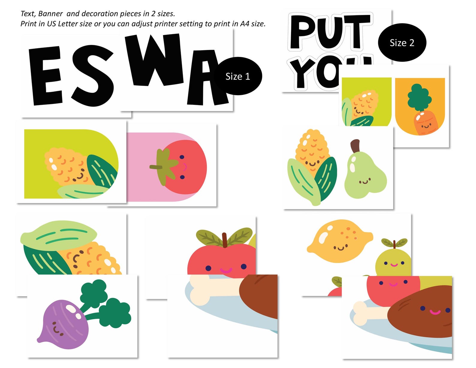 Lunchroom/lunch Room Bulletin Board Kit/school Cafeteria Wall Decor ...