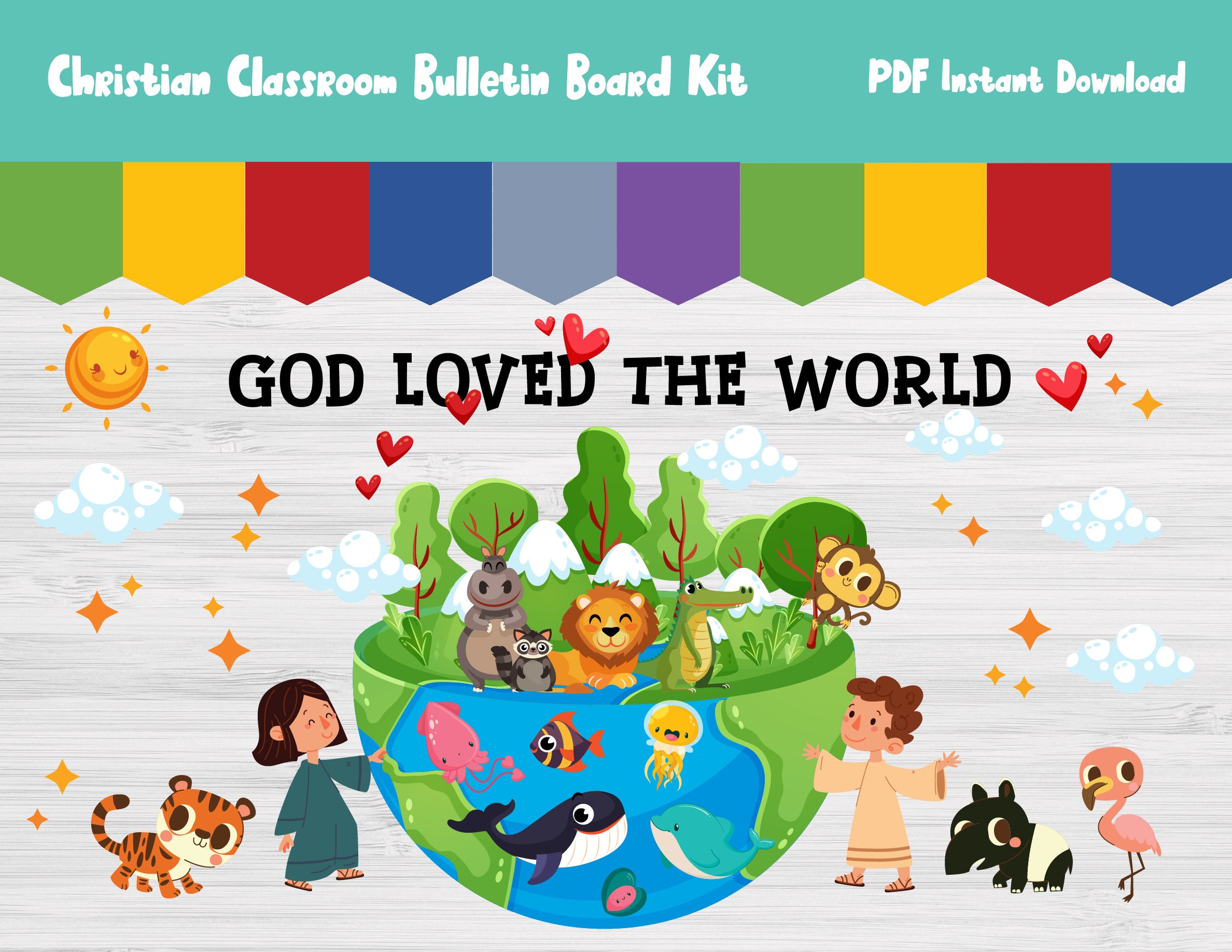 Christian Bulletin Board Kit/bible Verse/sunday School Classroom Decor ...