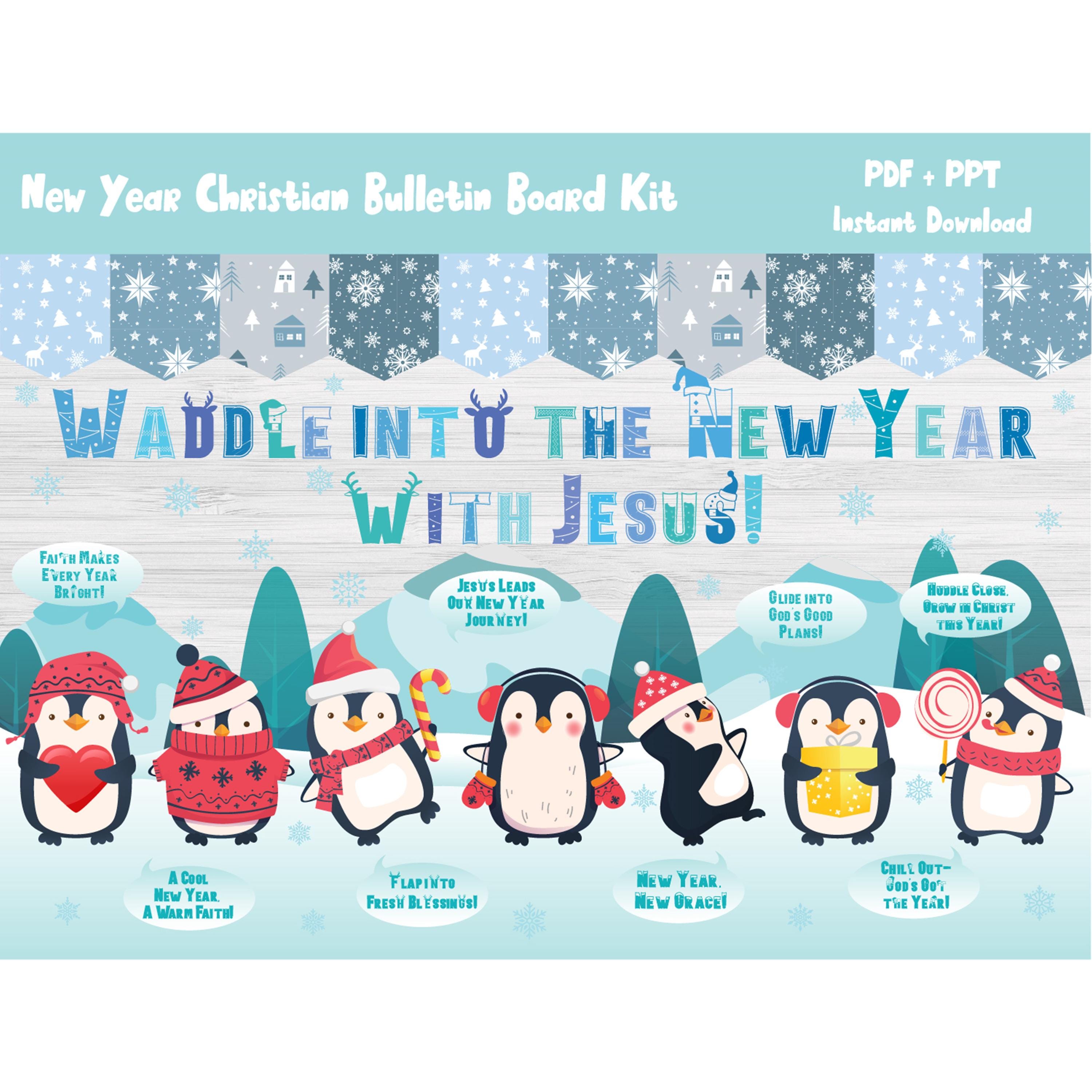 Christian January New Year Bulletin Board Kit/2026 Church Sunday School ...