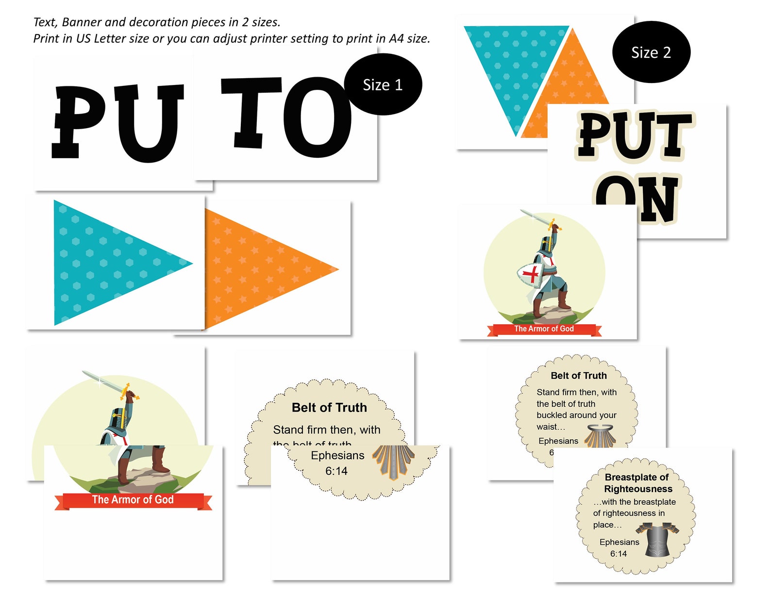 Armor of God/christian Bulletin Board Kit/church Print/bible Verse ...