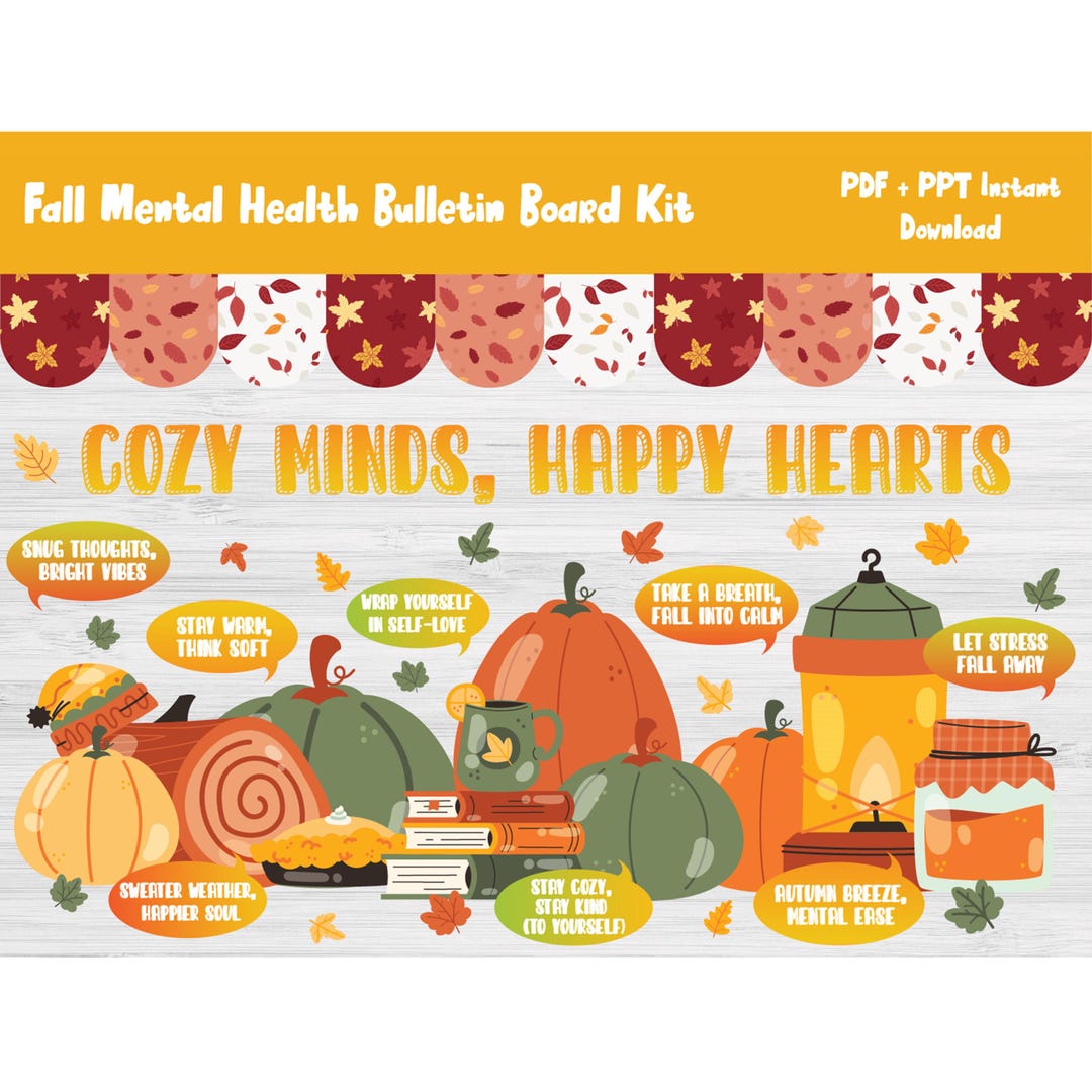 Fall Autumn Mental Health Bulletin Board Kit/high School Counselor ...