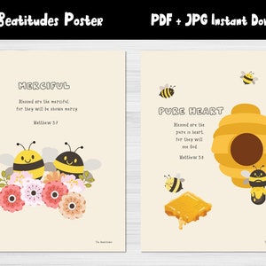 8 the Beatitudes Poster/christian Bulletin Board Kit/bible Verse ...