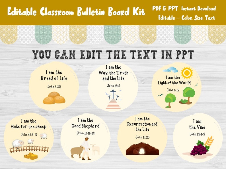 Jesus I Am Statement/christian Bulletin Board Kit/bible - Etsy