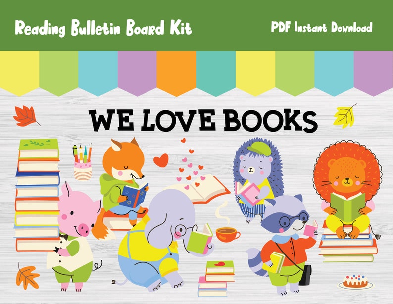 Reading Library Bulletin Board Kit/kindergarten Classroom Read Decor ...