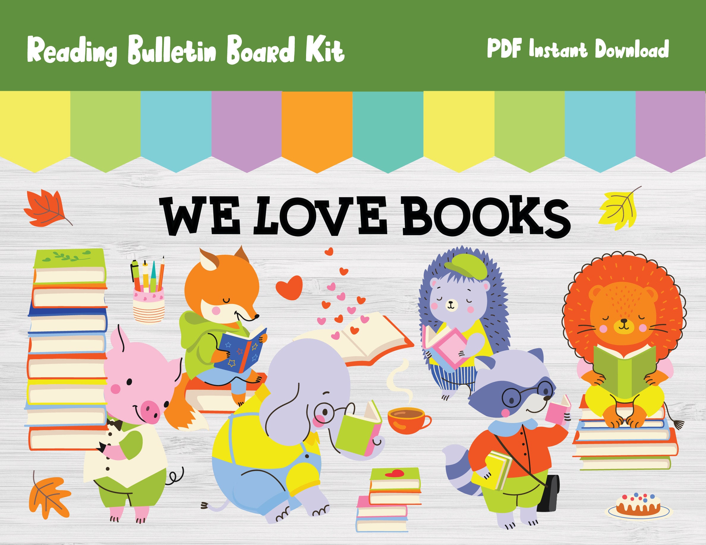 Reading Library Bulletin Board Kit/kindergarten Classroom Read Decor ...