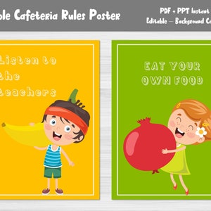 8 Cafeteria Bulletin Board Kit/kindergarten Lunch Room Posters ...