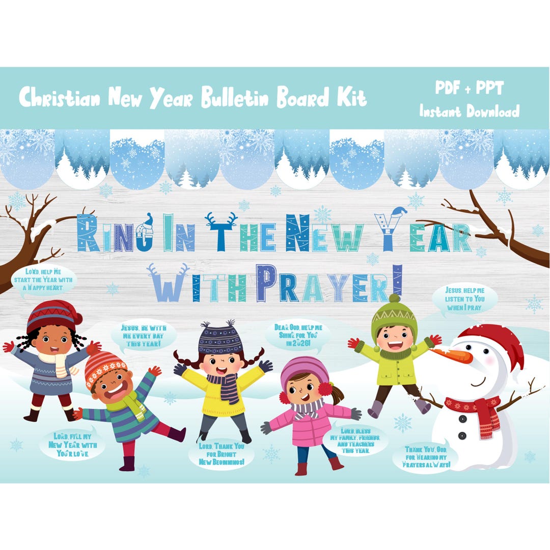 Christian January New Year Bulletin Board Kit/2026 Church Sunday School ...