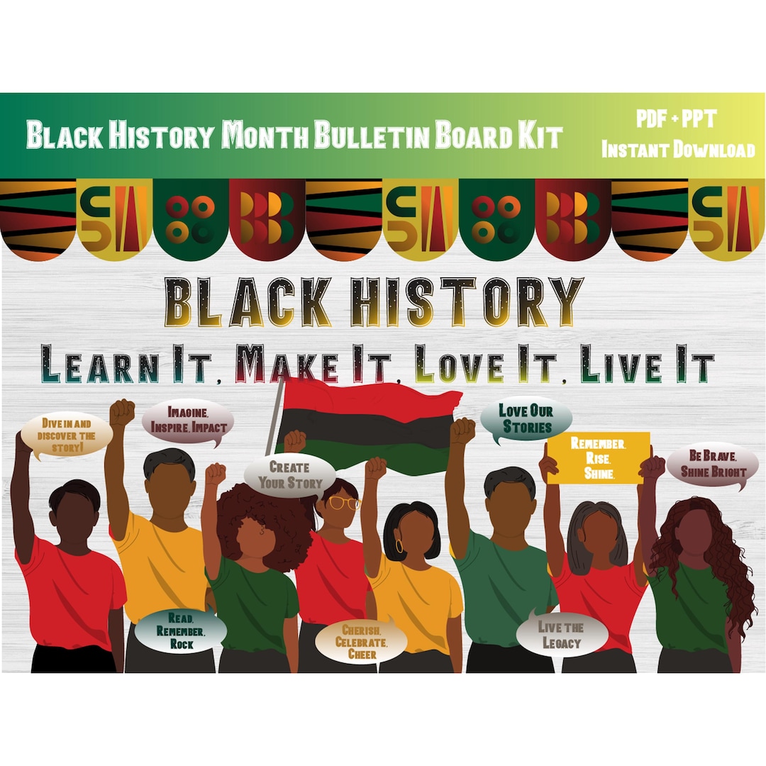 Black History Month Bulletin Board Kit/february School Hallway ...