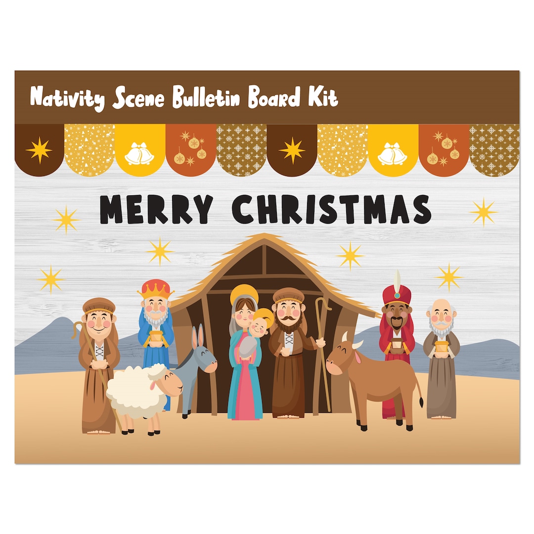 Nativity Christmas Bulletin Board Kit/sunday School Classroom Wall ...