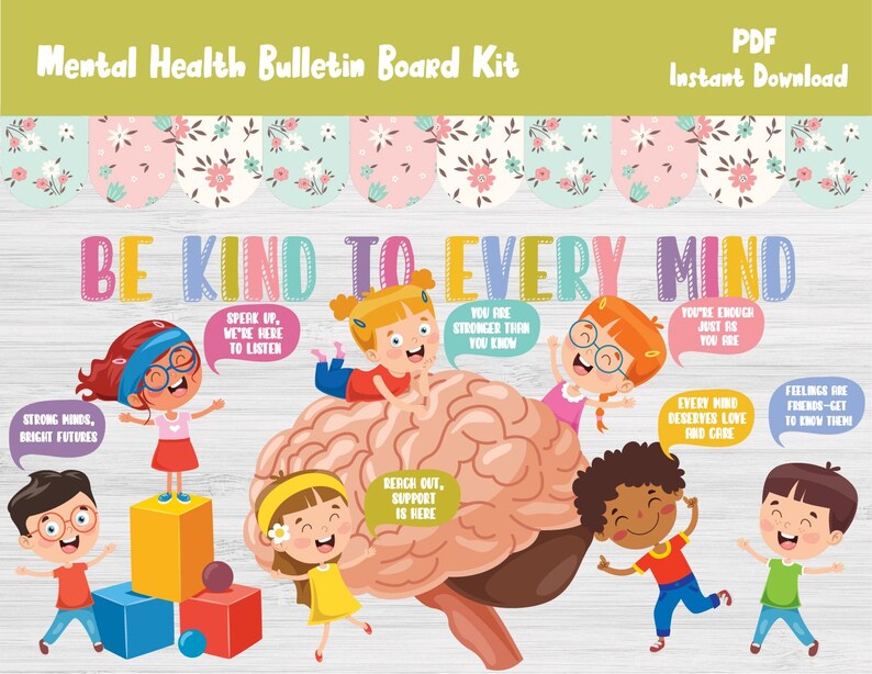 Kids Mental Health Awareness Month Bulletin Board Kit/classroom Wall ...
