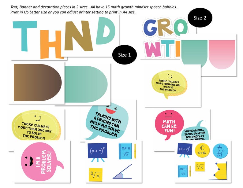 Math Bulletin Board Kit/growth Mindset/ Classroom Decor/wall Door ...