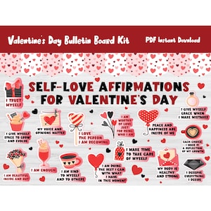 Valentine's Day Affirmation Bulletin Board Kit/classroom Mental Health ...