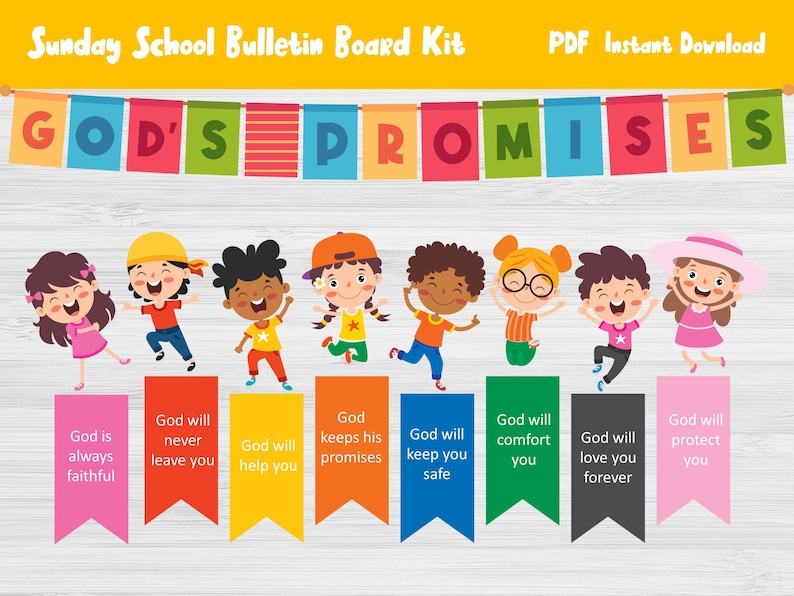 Christian God's Promises Bulletin Board Kit/bible Verse/sunday School ...