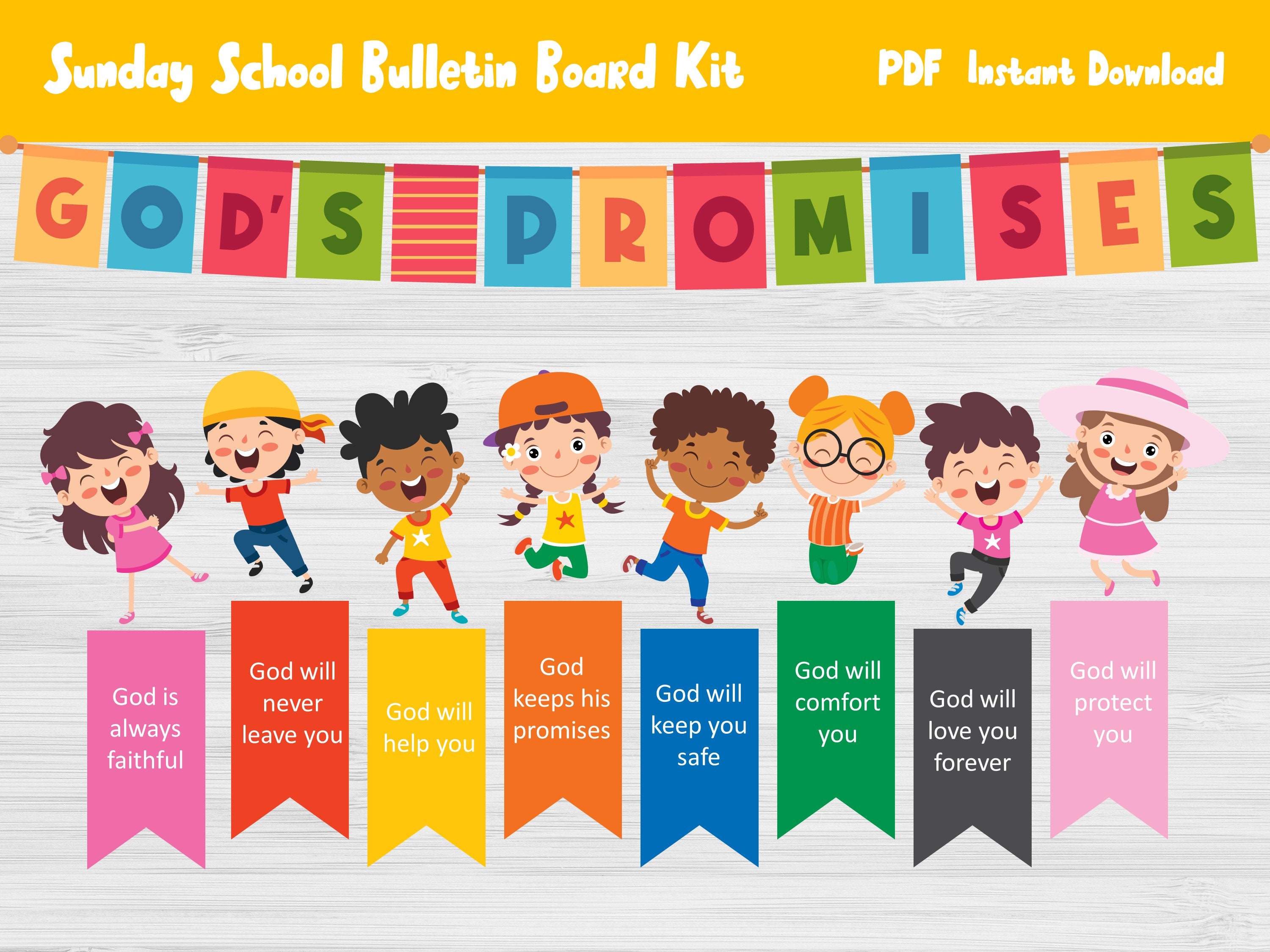 Christian God's Promises Bulletin Board Kit/bible Verse/sunday School ...