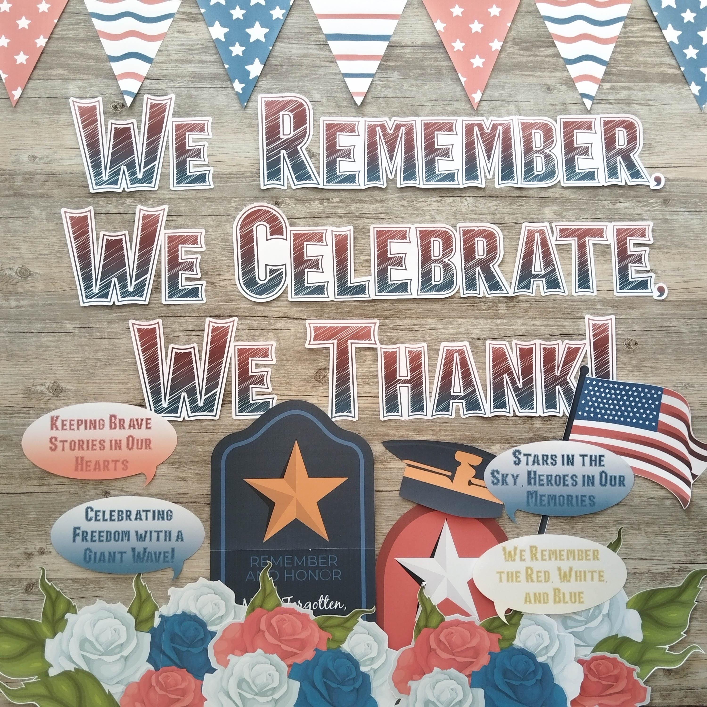 Memorial Day Bulletin Board Kit/usa Patriotic Classroom Decor/military ...