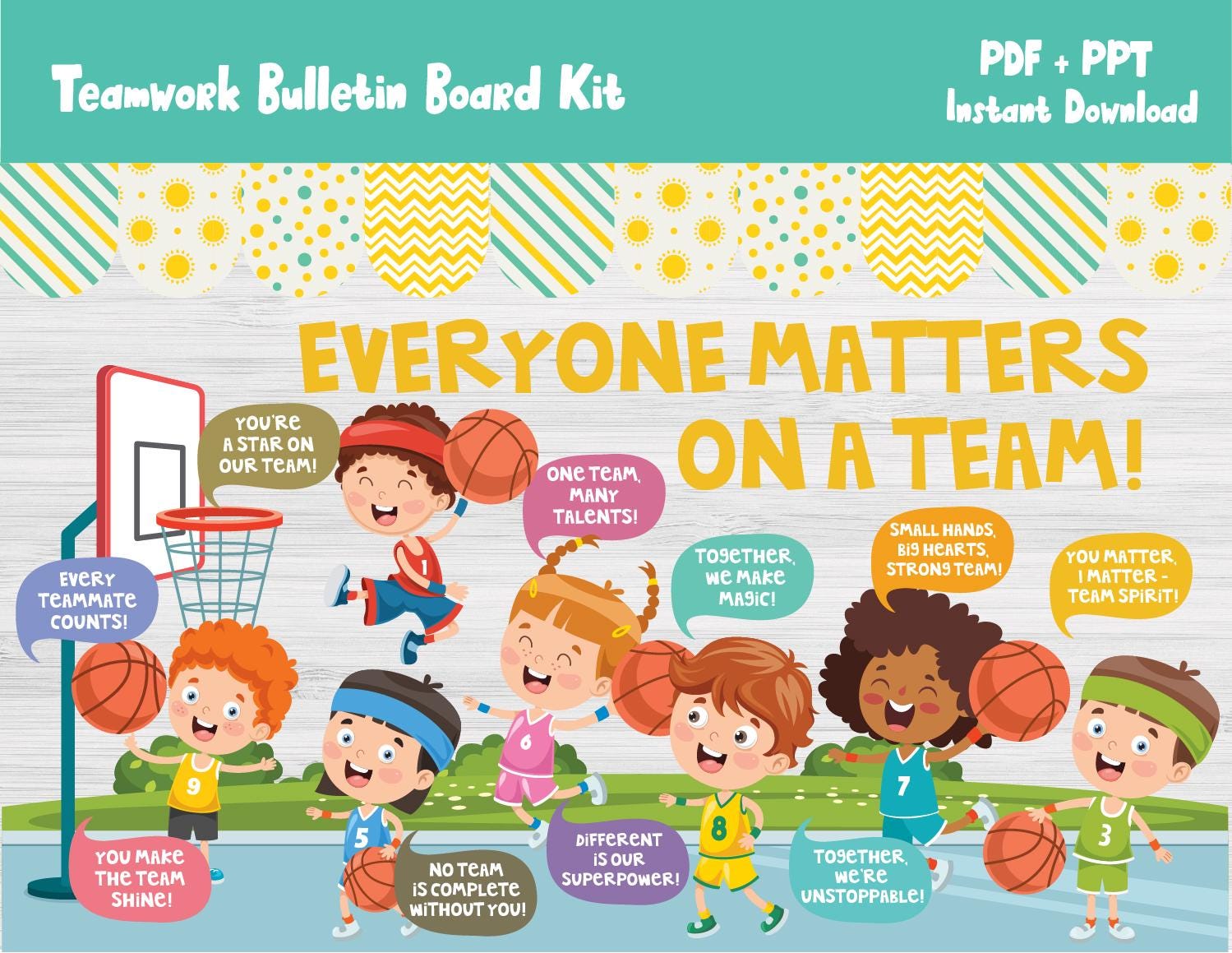 Teamwork Bulletin Board Kit/group Team Work/classroom Wall Decor ...