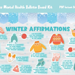 Winter Affirmation Bulletin Board Kit/mental Health Awareness/classroom ...