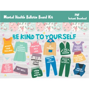Mental Health Bulletin Board Kit/positive Affirmation/school Counselor ...
